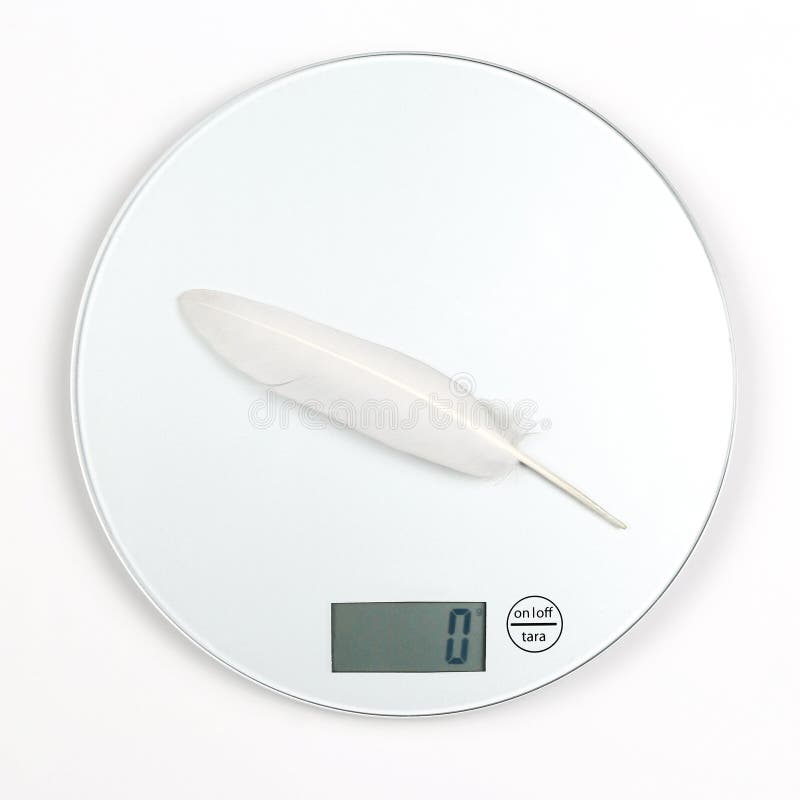 White Bird Feather is Weighed on a Digital Scale Stock Image - Image of ...