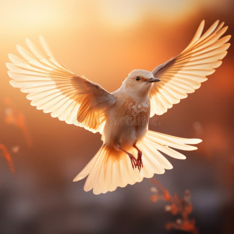 A White Bird is Flying in the Air, AI Stock Illustration - Illustration ...