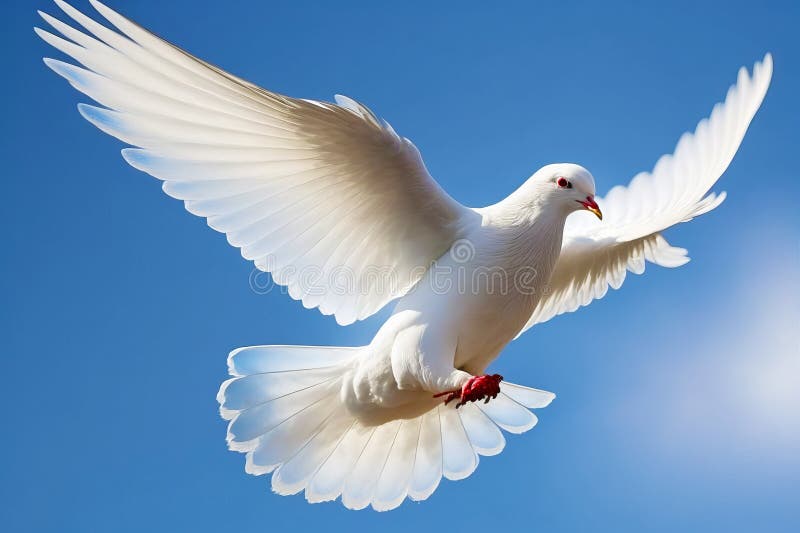 White Bird Flying in the Air with Its Wings Wide Open and Wings Wide ...