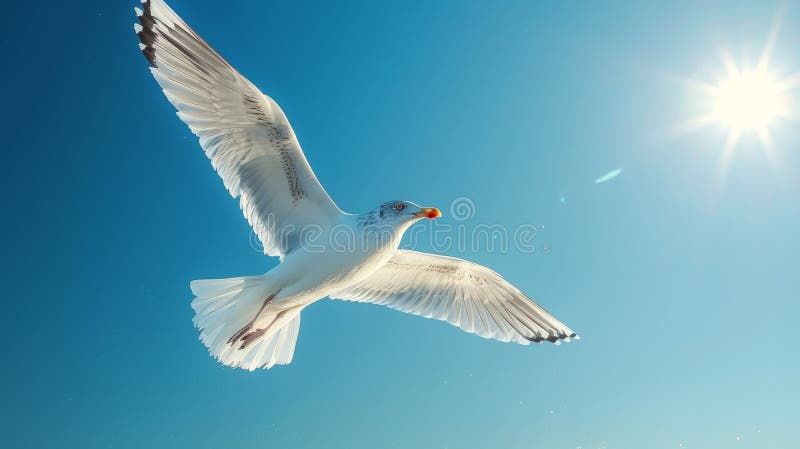 White Bird Flying in Gray Sky Stock Image - Image of skyward, soaring ...