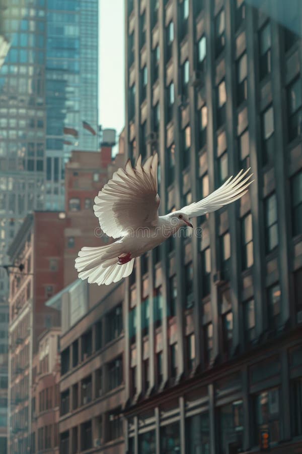 White Bird Flying Over City Street Stock Image - Image of bird, nature ...