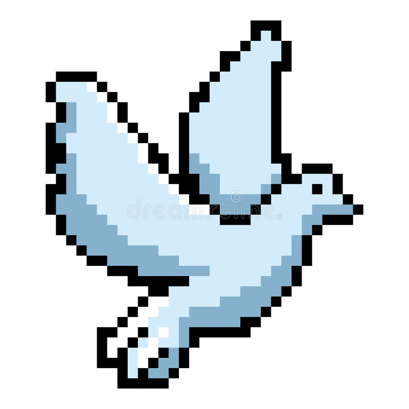 White Bird Isolated Pixel Art Icon Stock Vector - Illustration of ...