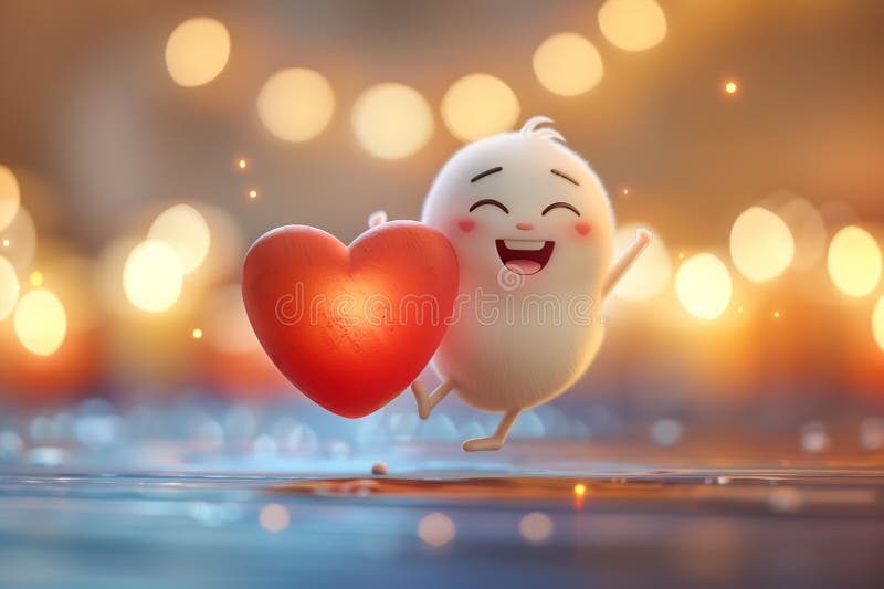 White Bird with Red Heart on Bed of Rocks Stock Photo - Image of beak ...