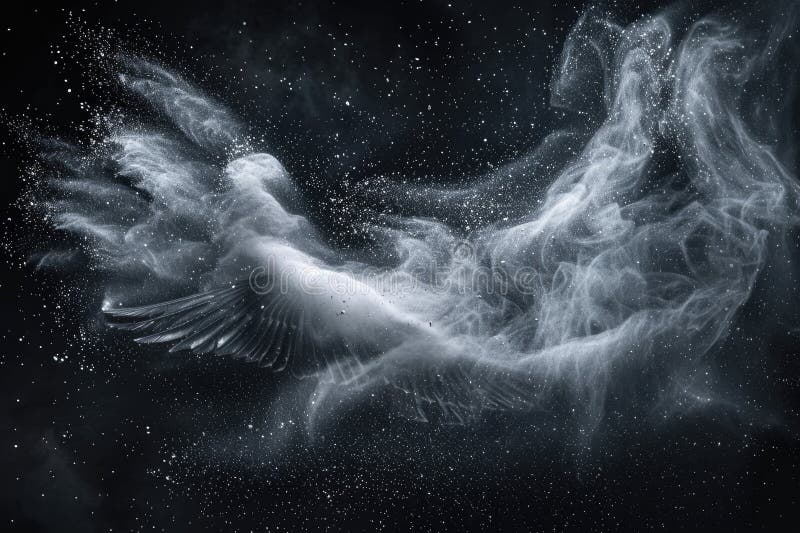 A White Bird Soars Gracefully, Wings Fully Extended in Flight Stock ...