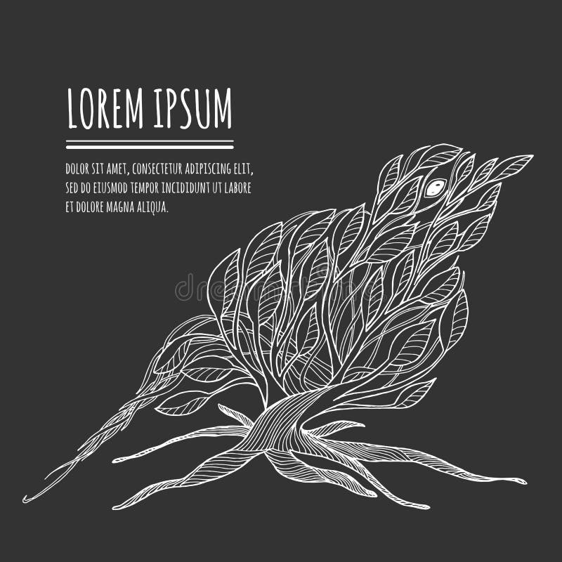 White Bird Tree Shaped in Vector EPS8 Stock Vector - Illustration of ...