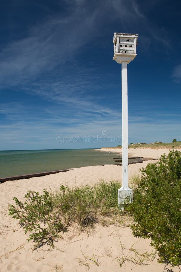 White Nesting Box on Top of Post Stock Photo - Image of outdoors, enter ...