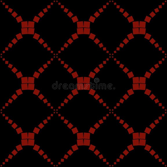 Seamless Illustrated Pattern Made of Abstract Elements in Red and Black ...