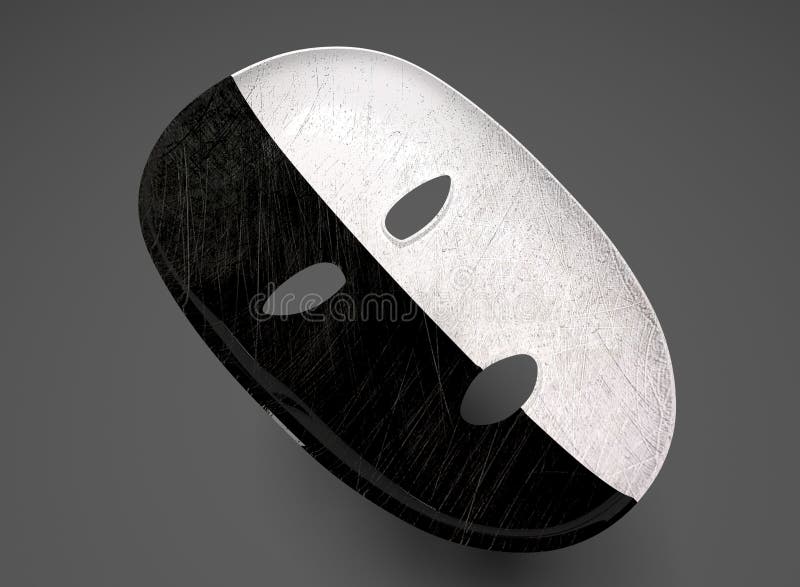Ancient White and Black Mask Stock Illustration - Illustration of ...