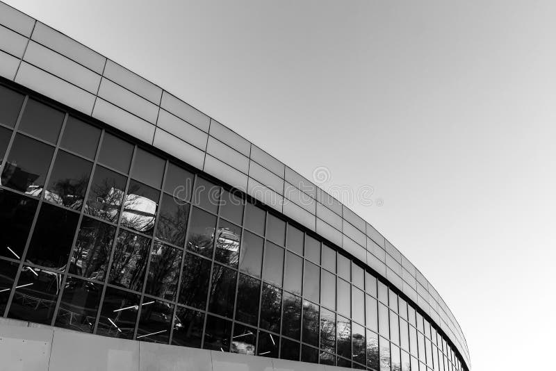 Architecture Round Building of Glass and Concrete Stock Photo - Image ...