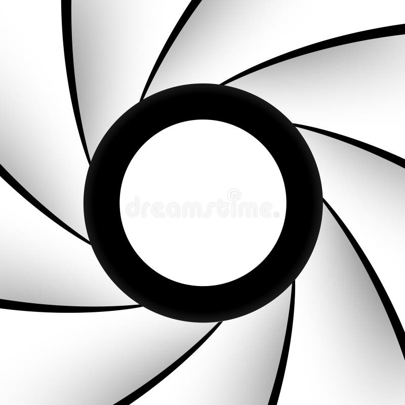 White Black Background with Spiral Shutter Shape Inside, Black & White ...