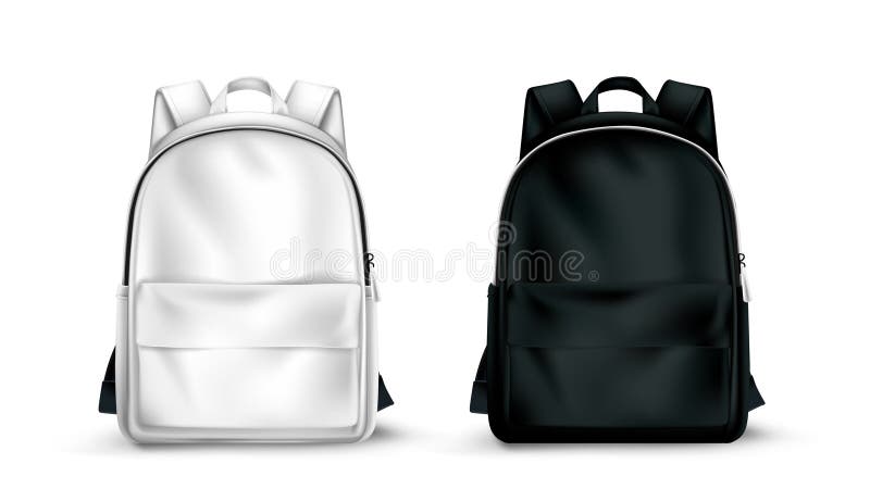 White and black backpack stock illustration. Illustration of vector ...
