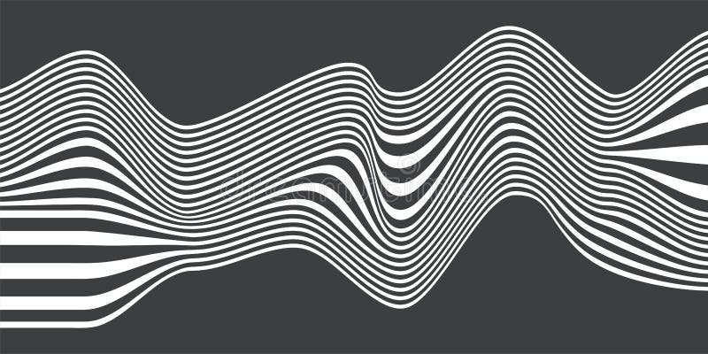 White and Black Broken Wavy Lines Stock Vector - Illustration of ...