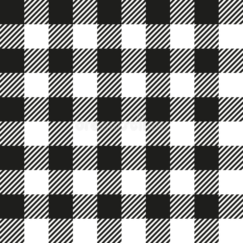 White and Black Buffalo Check Plaid Seamless Pattern Classic Style ...