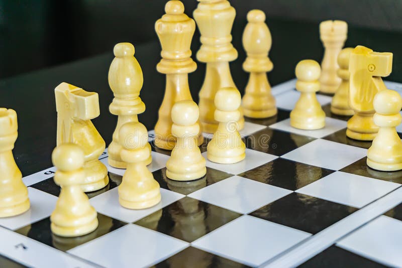 White and Black Chess on the Board Stock Photo - Image of challenge ...