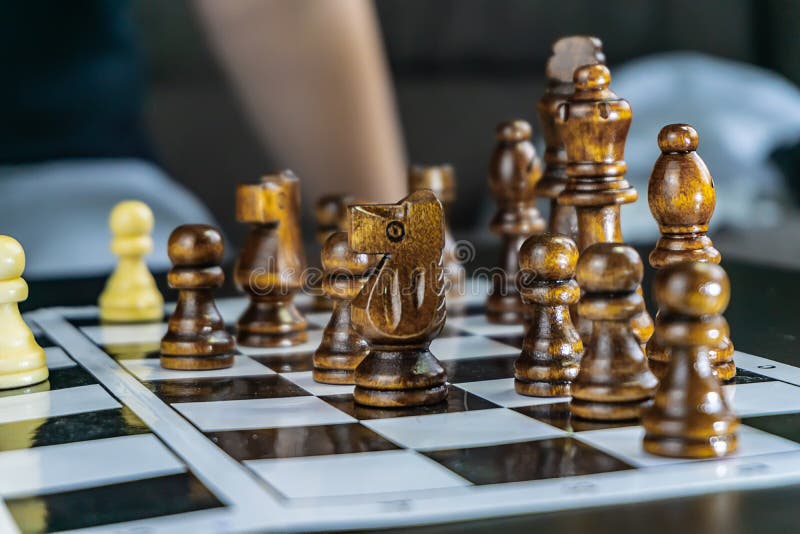 White and Black Chess on the Board Stock Photo - Image of king, games ...