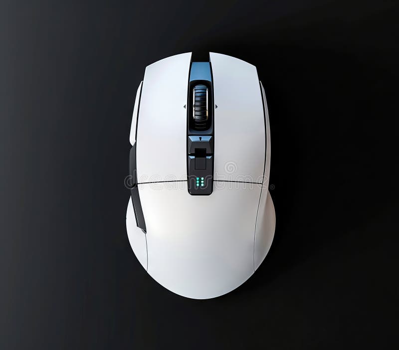A White and Black Computer Mouse on a Black Surface Stock Image - Image ...