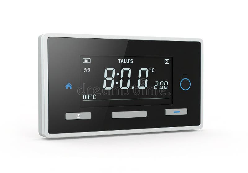 A White and Black Digital Clock with the Time of 18:07 on the Screen ...