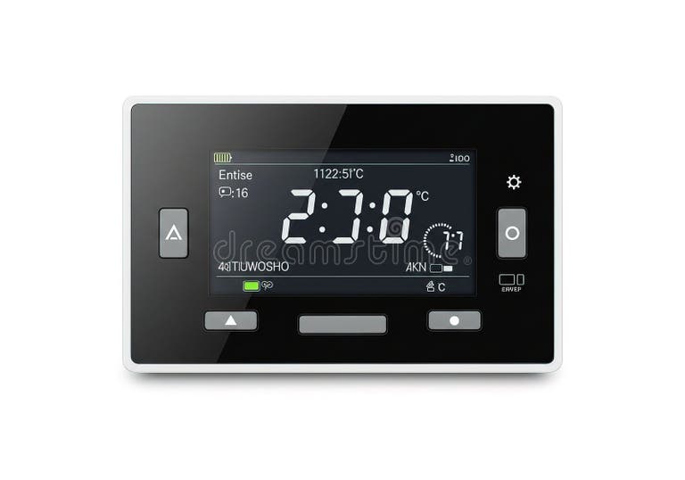 A White and Black Digital Clock with the Time of 18:07 on the Screen ...