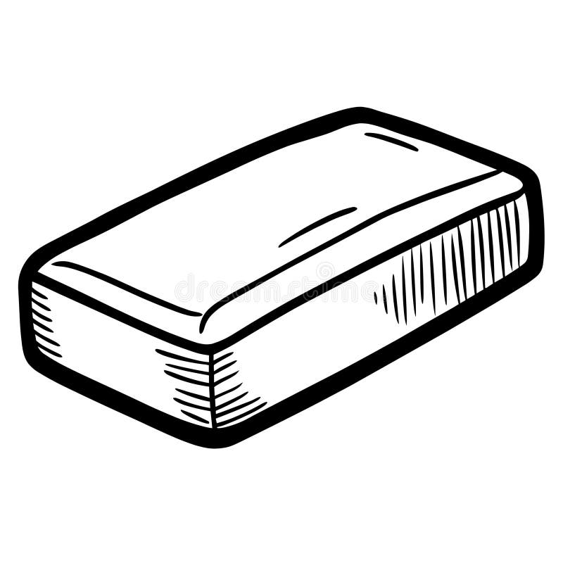 A White and Black Drawing of a Piece of Chalk Stock Illustration ...