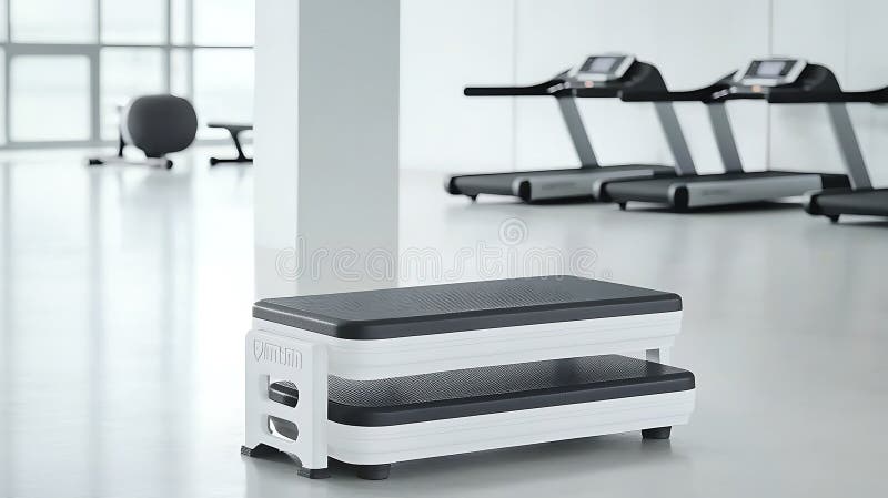 A White and Black Exercise Mat is on the Floor Stock Image - Image of ...