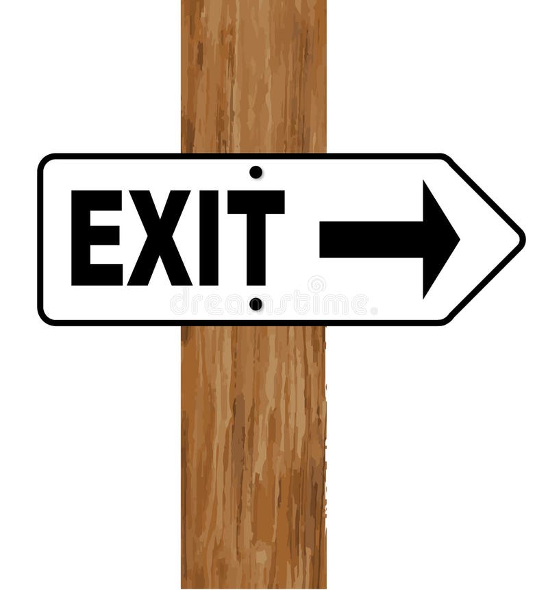 Isolated Exit Arrow on Pole Stock Vector - Illustration of pole, exit ...