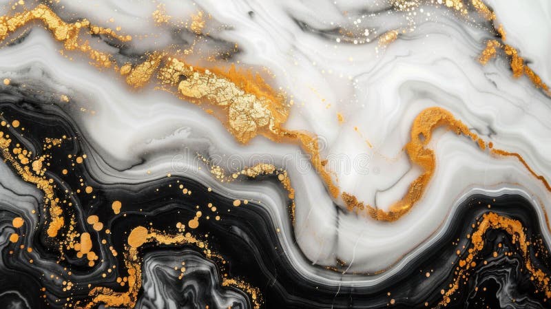 White Black and Gold Marble Texture Design Stock Image - Image of ...