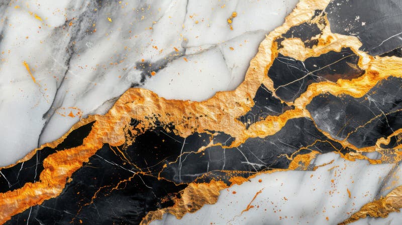 White Black and Gold Marble Texture Design Stock Image - Image of rock ...