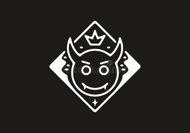 White and Black Illustration of Devil Head Stock Vector - Illustration ...