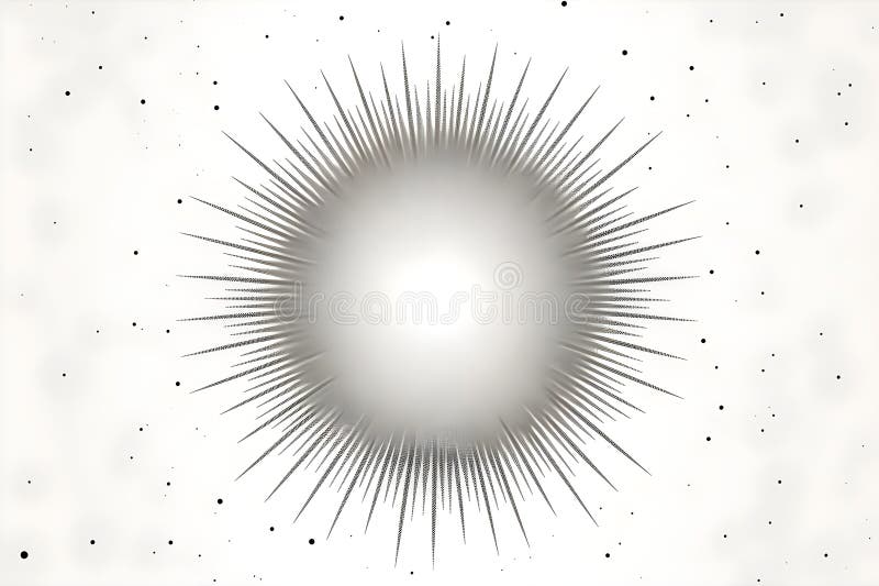A White and Black Image of a Star Burst. Abstract Gray Celestial ...
