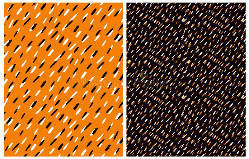 White and Black Irregular Brush Spots on an Orange Background. Stock ...