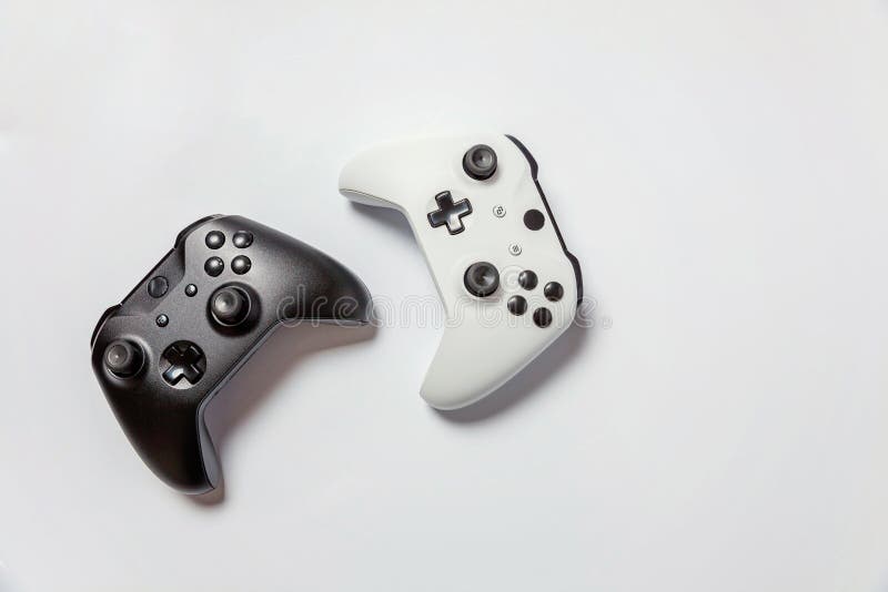 White And Black Joystick On White Background Stock Image - Image of ...
