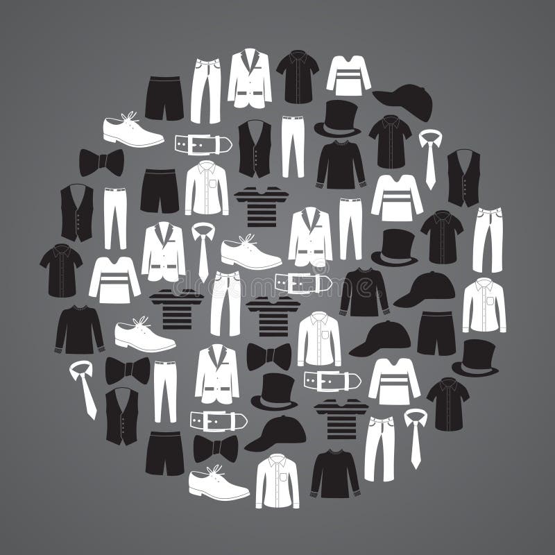 Men Clothing Icons stock illustration. Illustration of merchandise ...