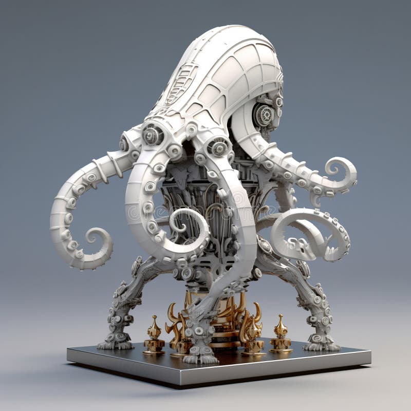 A White and Black Model of an Octopus. Generative AI Image. Stock Photo ...