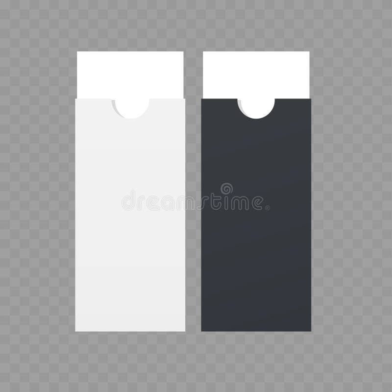 White and Black Paper Packaging Box with Folded Flap Vector Stock ...