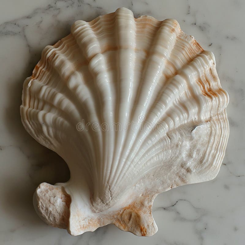 Arafed Shell on a Marble Table with a White Background Stock ...