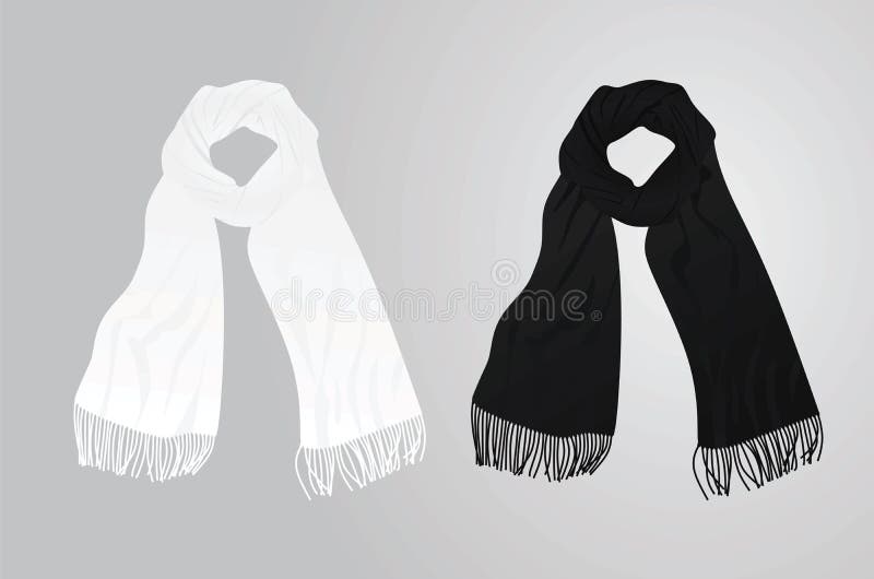 White and black scarf stock vector. Illustration of apparel - 131958551