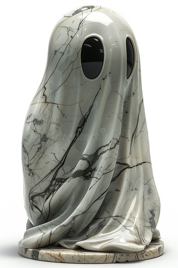 White and Black Statue Representing a Ghost Stock Photo - Image of ...