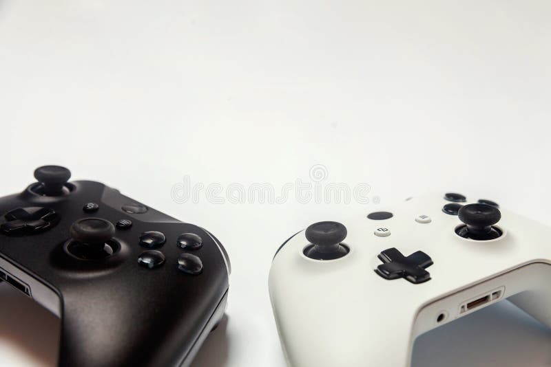 White and Black Two Joystick on White Background. Computer Gaming ...