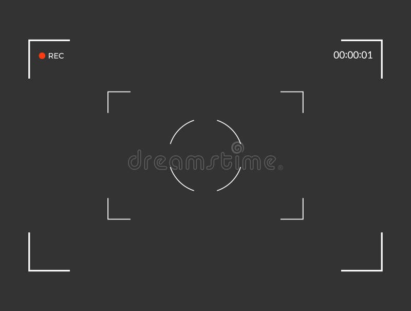 White And Black Viewfinder Camera Recording. Modern Camera Focusing ...