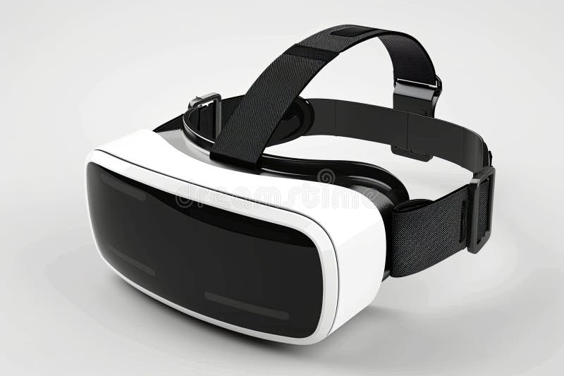 White and Black Virtual Reality Glasses Headset Device Mockup Stock ...