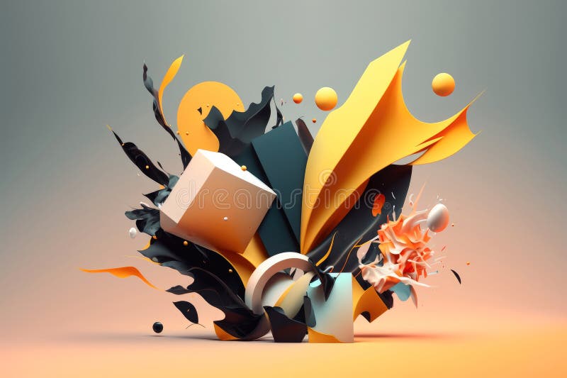 White, Black and Yellow Abstract Geometric Forms . Design Elements. AI ...