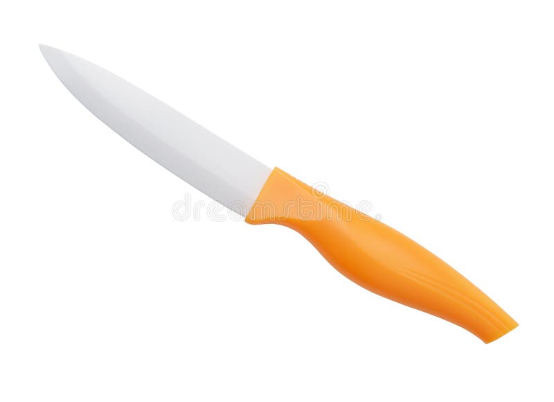 White Blade Ceramic Kitchen Knife Stock Image - Image of blade, cooking ...