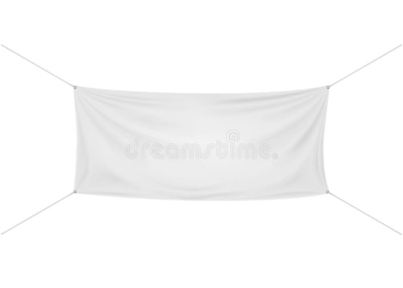 White Blank Advertising Banner, Realistic Vector Mockup. Empty ...
