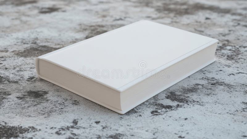 White Blank Book Cover Mockup on Grey Surface Stock Illustration ...