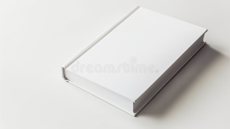 White Blank Book Lying Flat on White Surface. Scene Ideal for Mockup or ...