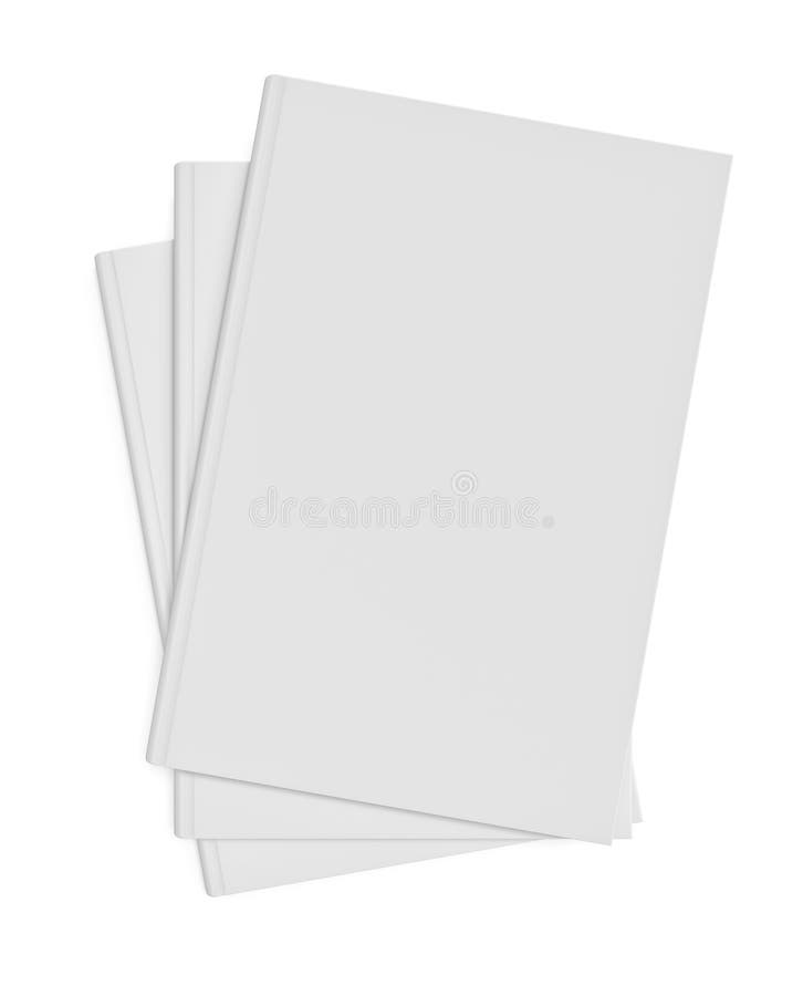 White Blank Books on White Background Stock Illustration - Illustration ...