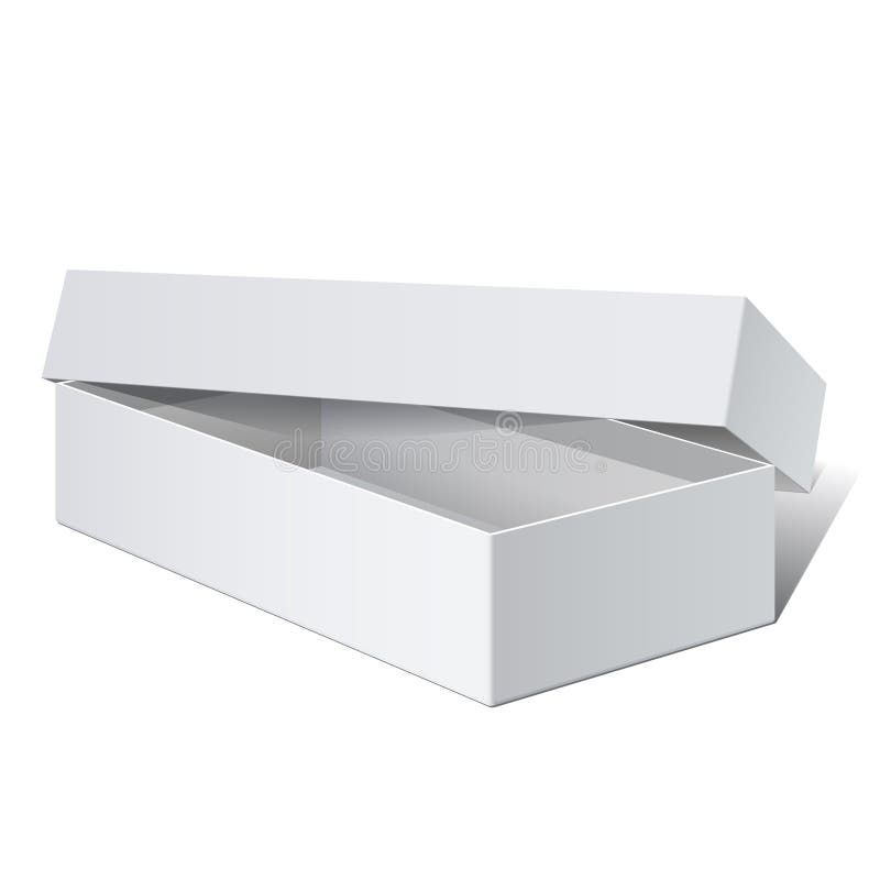 White Blank Box Opened with the Cover Removed. Stock Vector ...