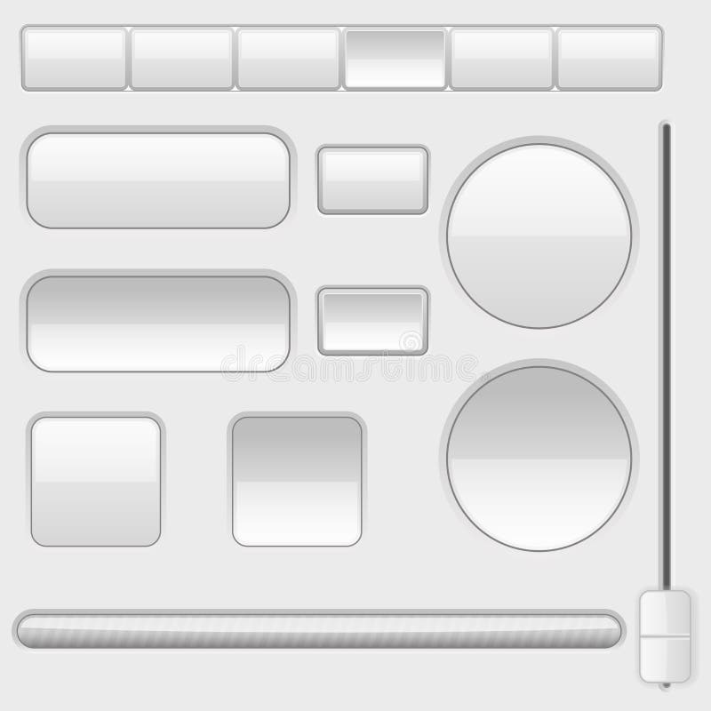 White Blank Buttons. Web Interface Icons Stock Vector - Illustration of ...
