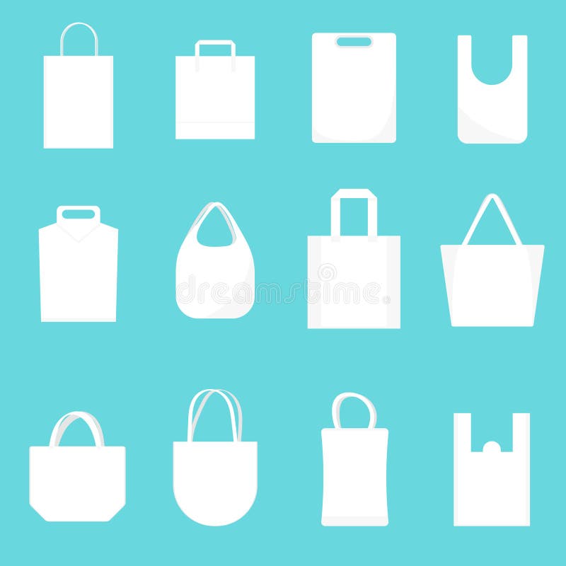 White Blank Canvas Bags Template Mockup Set. Vector Stock Vector ...