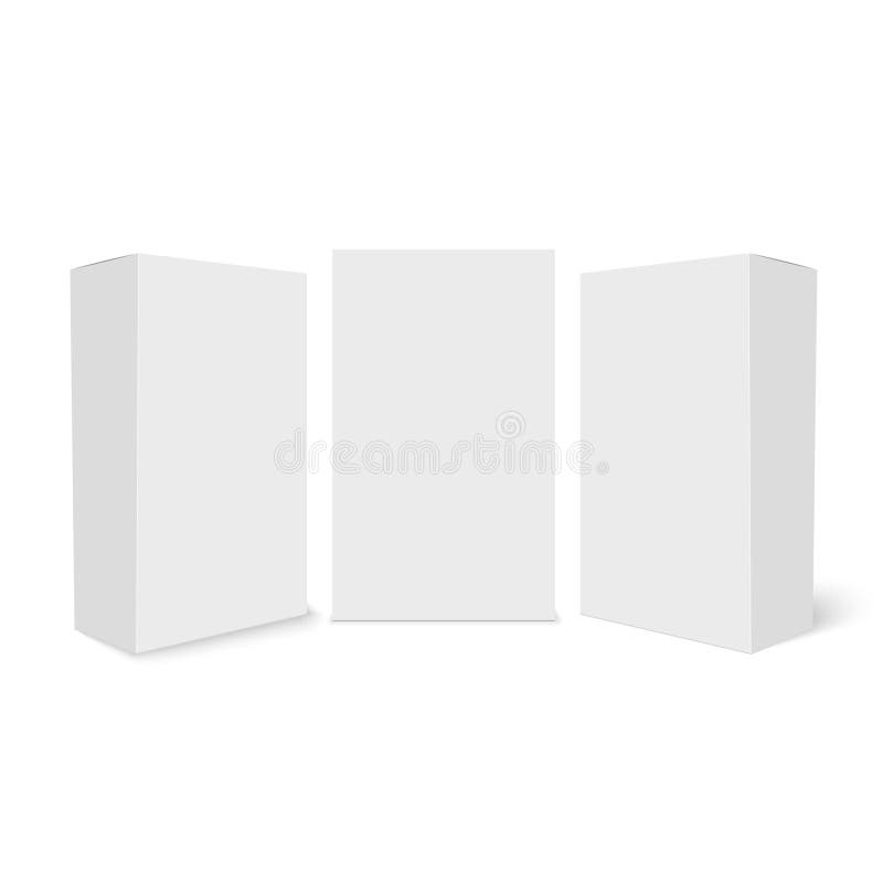 White Blank Cardboard Package Boxes Mockup. Vector Stock Vector ...
